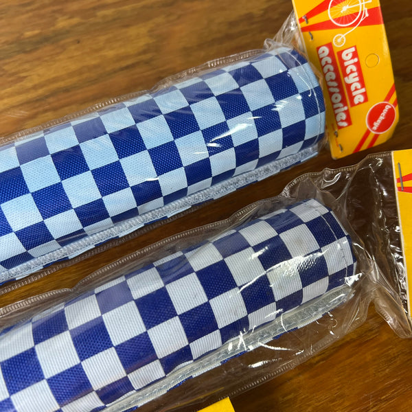 OLD SCHOOL CHECKERBOARD WHITE / BLUE BMX 3 PIECE PAD SET BUCKEYE VINTA ...