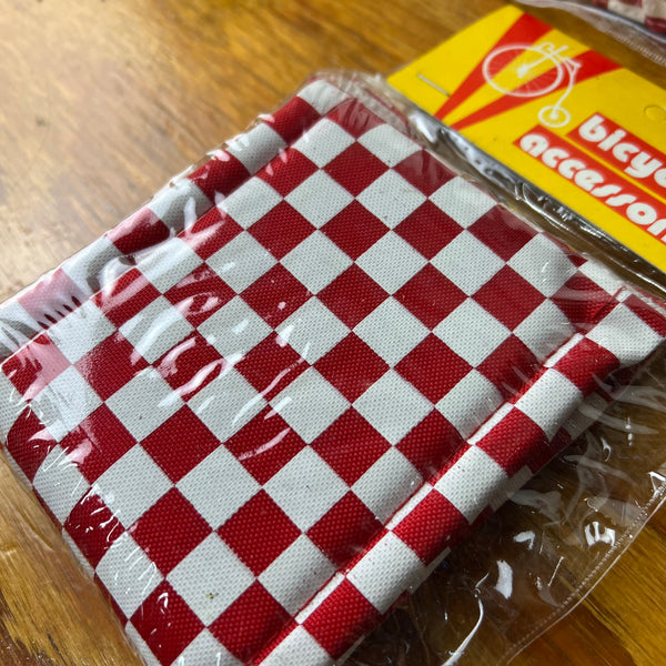 OLD SCHOOL CHECKERBOARD WHITE / RED BMX 3 PIECE PAD SET BUCKEYE VINTAG ...