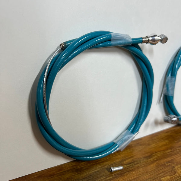 BMX OLD SCHOOL TURQUOISE GREEN BRAKE CABLES SET FITS REDLINE HARO MAST ...