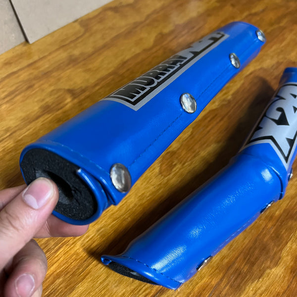 OLD SCHOOL BMX BLUE TEAM MURRAY X24 FRAME TOP TUBE & V BAR PADS VINTAG ...