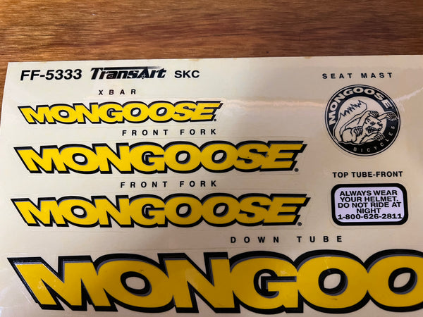 OLD MID SCHOOL MONGOOSE OUTER LIMITS COMPLETE STICKER DECAL SET BMX BI ...