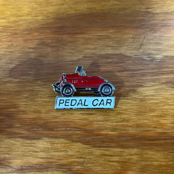 PEDAL CAR LAPEL PIN VINTAGE RED STEEL METAL BRASS NOS – Bicycle Heaven